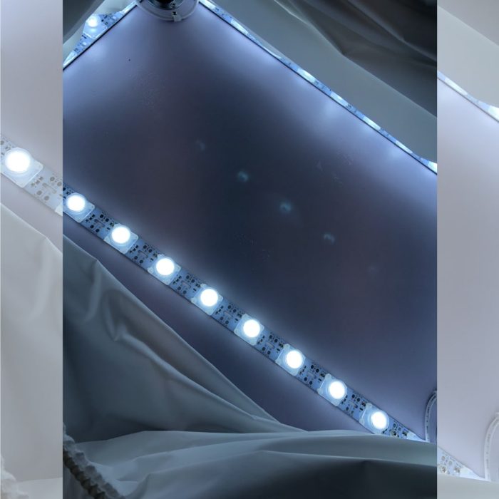 Rounded Backlit Tension Fabric Display Counter - AMP Digital Inc.